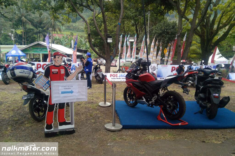 Posko Mudik Yamaha Nagrek Mulai Kedatangan Pemudik Naik Motor