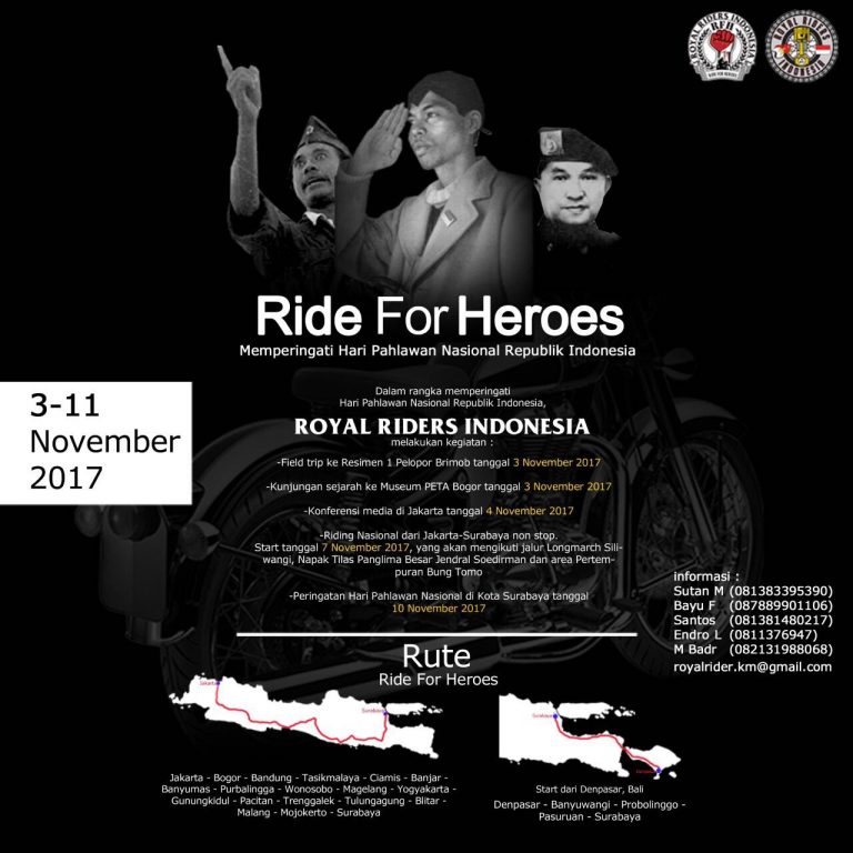 Royal Riders Indonesia Akan Touring Bawa Misi Semangat Kepahlawanan