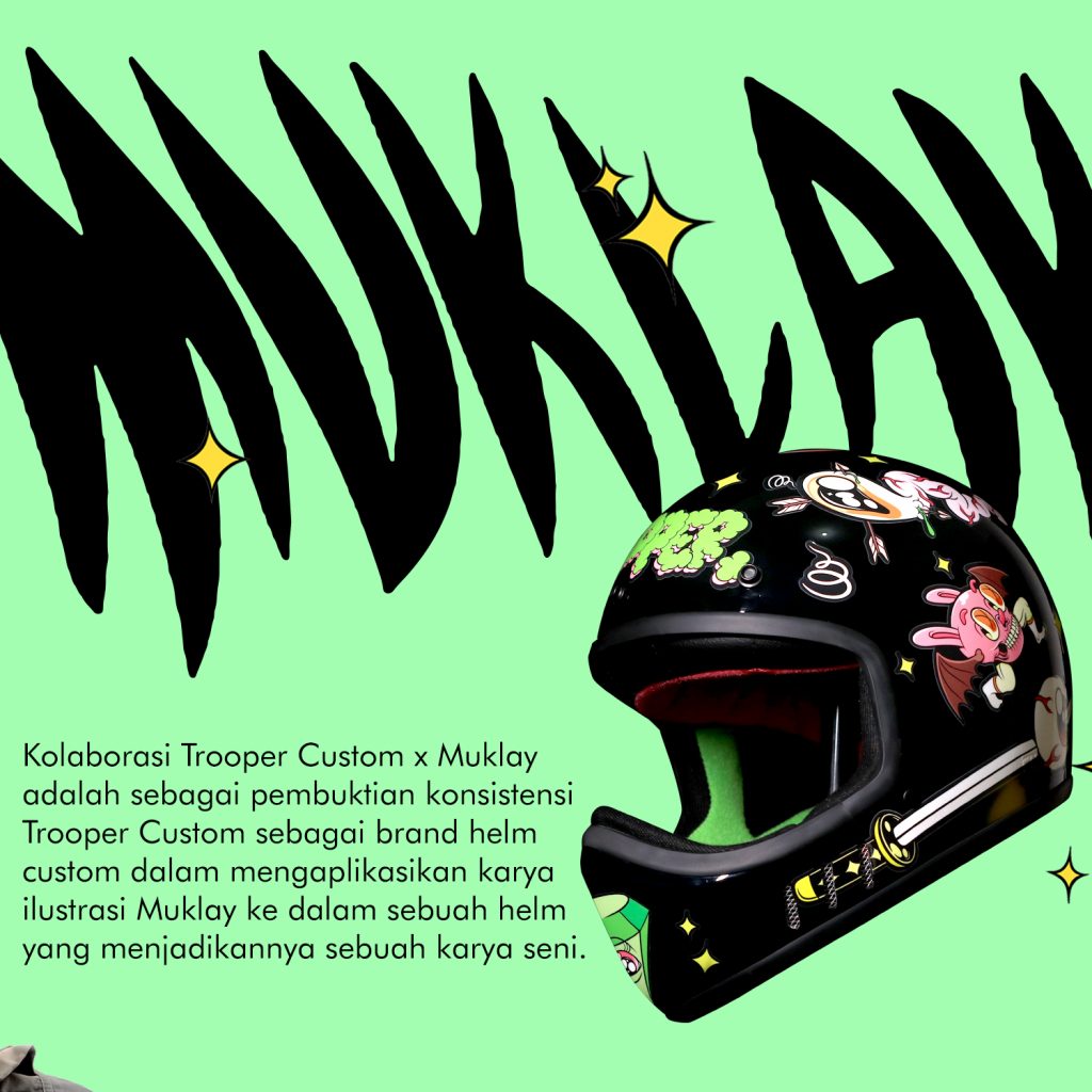 Kolaborasi Spesial Helm Trooper Custom X-9 x Muklay Cuma 12Pcs