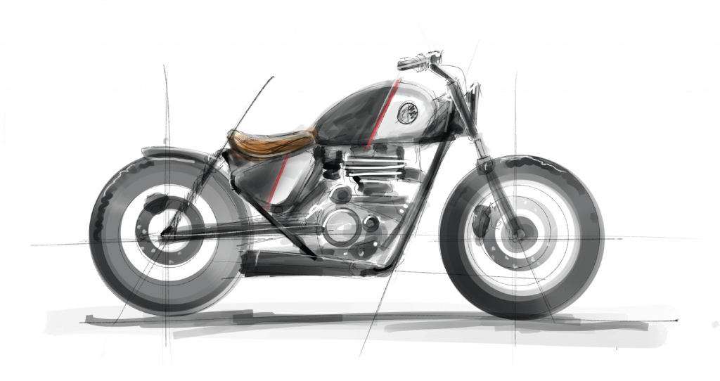 Dua Builder Ini Tampilkan Sketsa Motor Custom RE Meteor 350