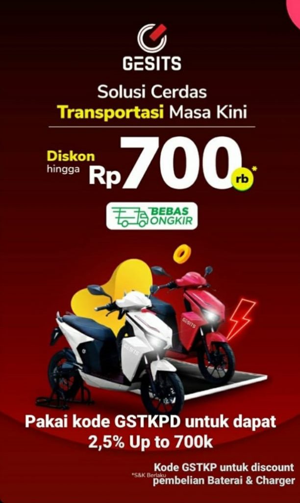 Gesits Buka Official Store Online di Tokopedia, Banjir Promo!